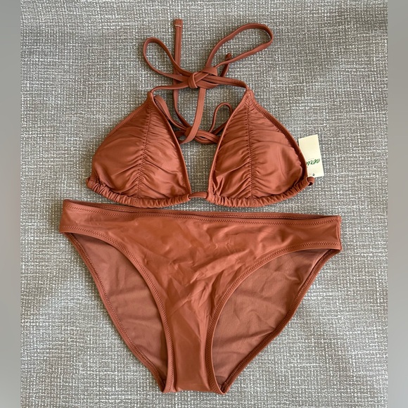 aerie | Swim | Aerie Swimsuit Bikini Top And Bottom In Terracotta Sz ...